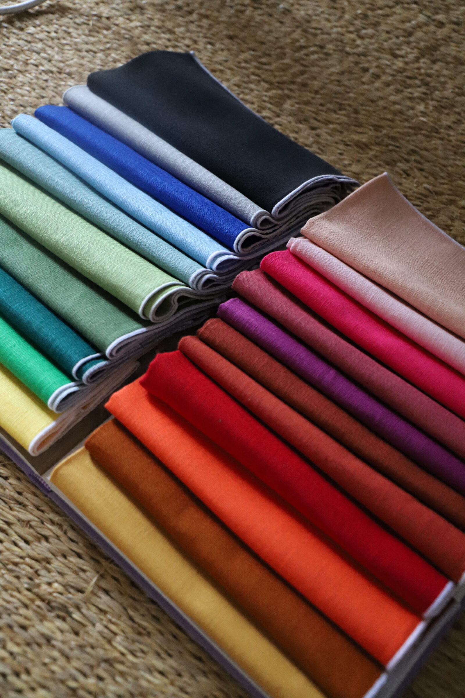 Servilleta grande lino azulina - Espigas de Trigo